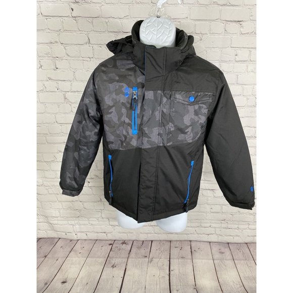 Free Country | Jackets & Coats | Free Country Black Gray Blue Camo Zip ...